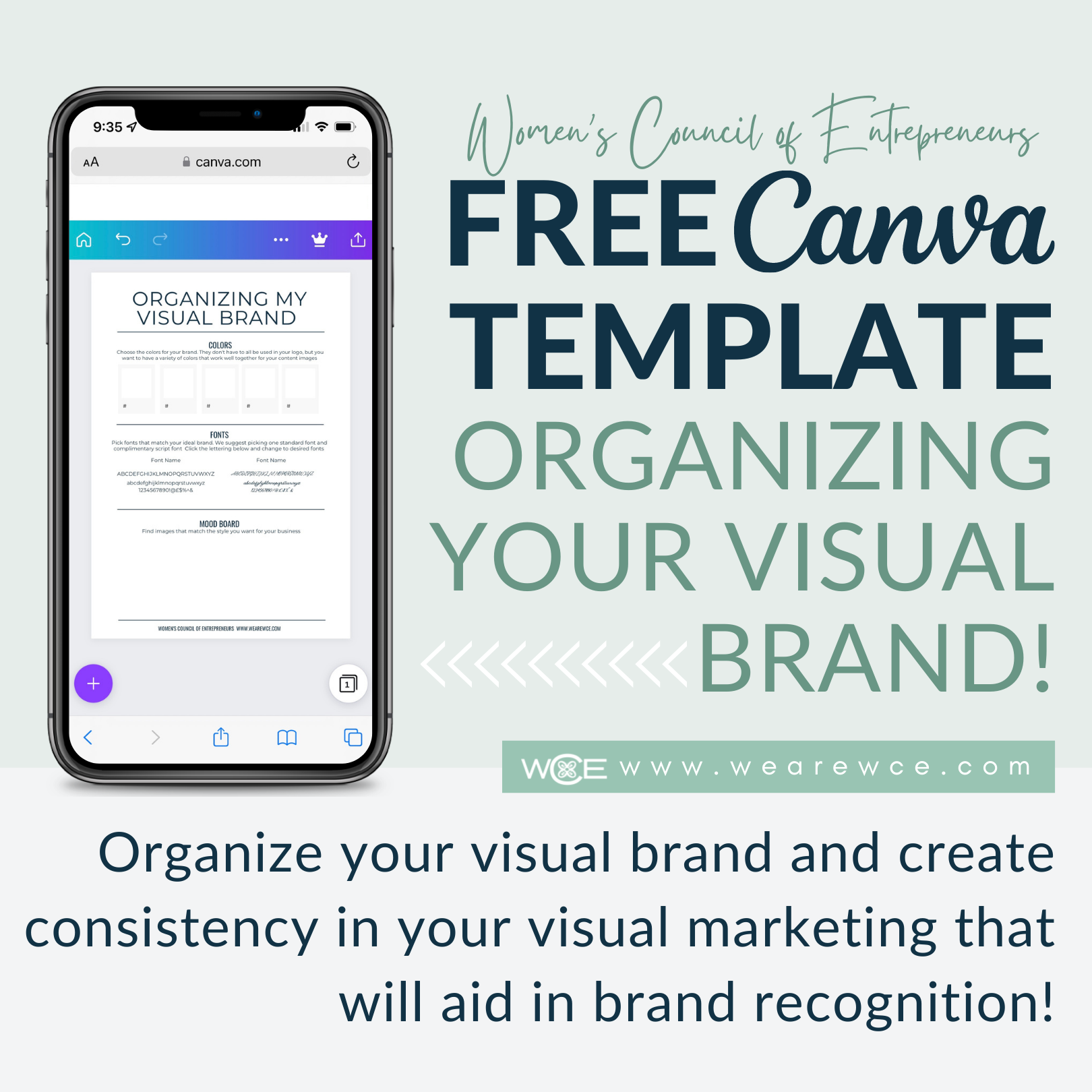 Organizing Your Visual Brand ~ Free Canva Template – WCE Small Business ...