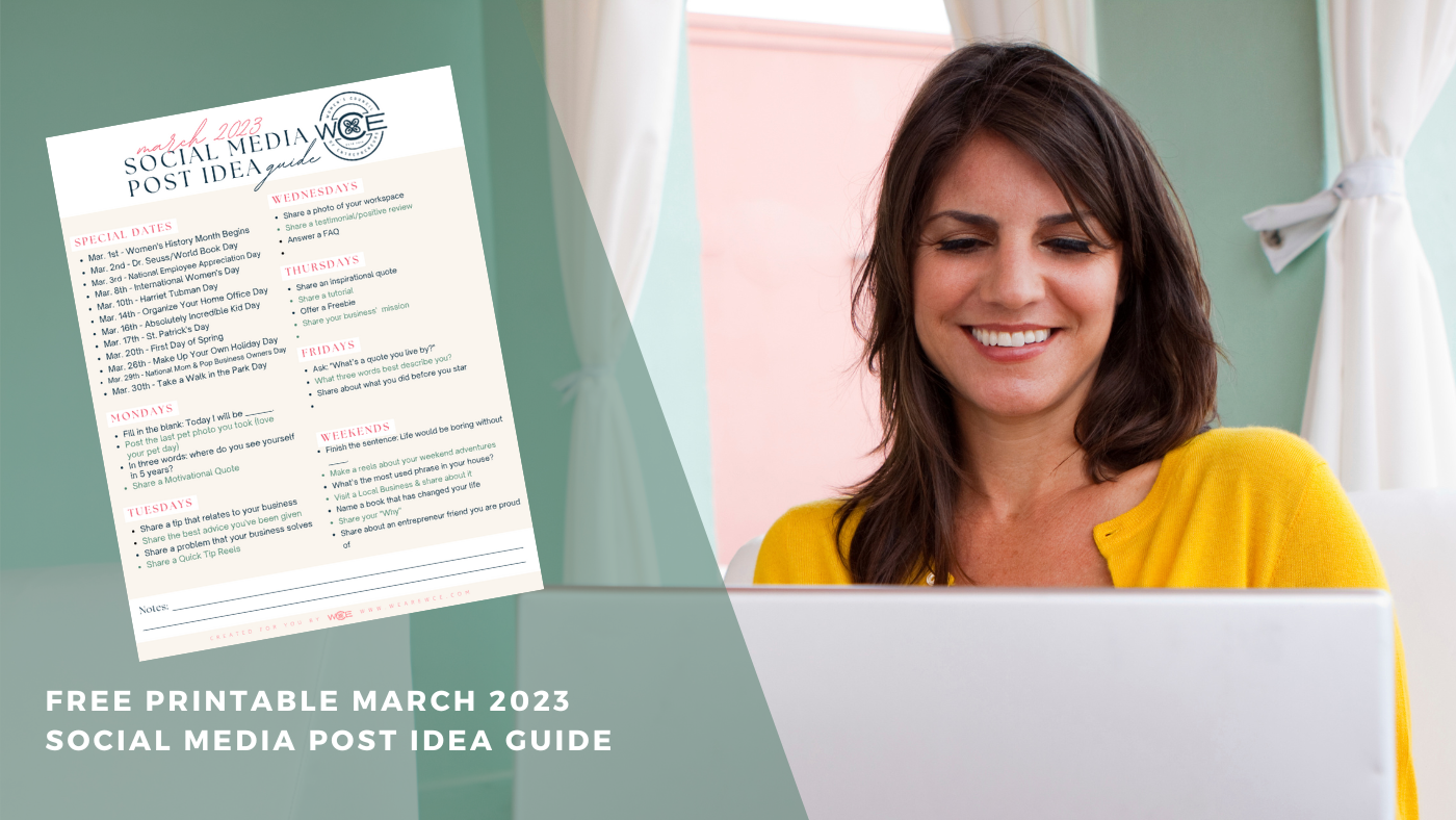 Free Printable ~ March 2023 Social Media Post Idea Guide – WCE Small ...