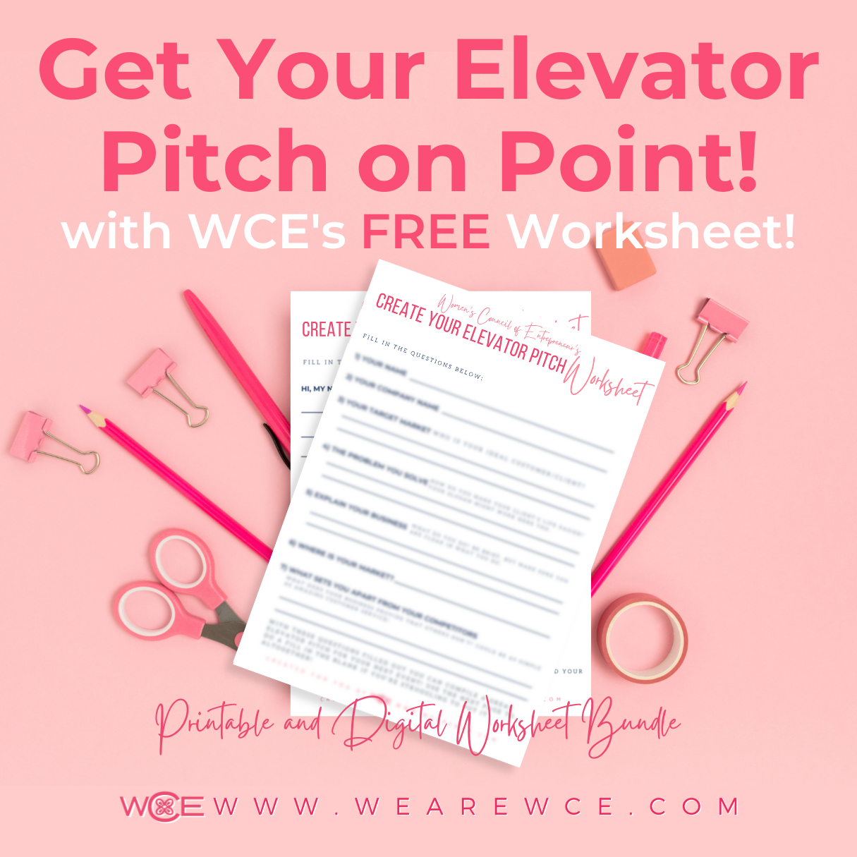 Craft the Perfect Elevator Pitch with Our Free Worksheet and Tips – WCE ...