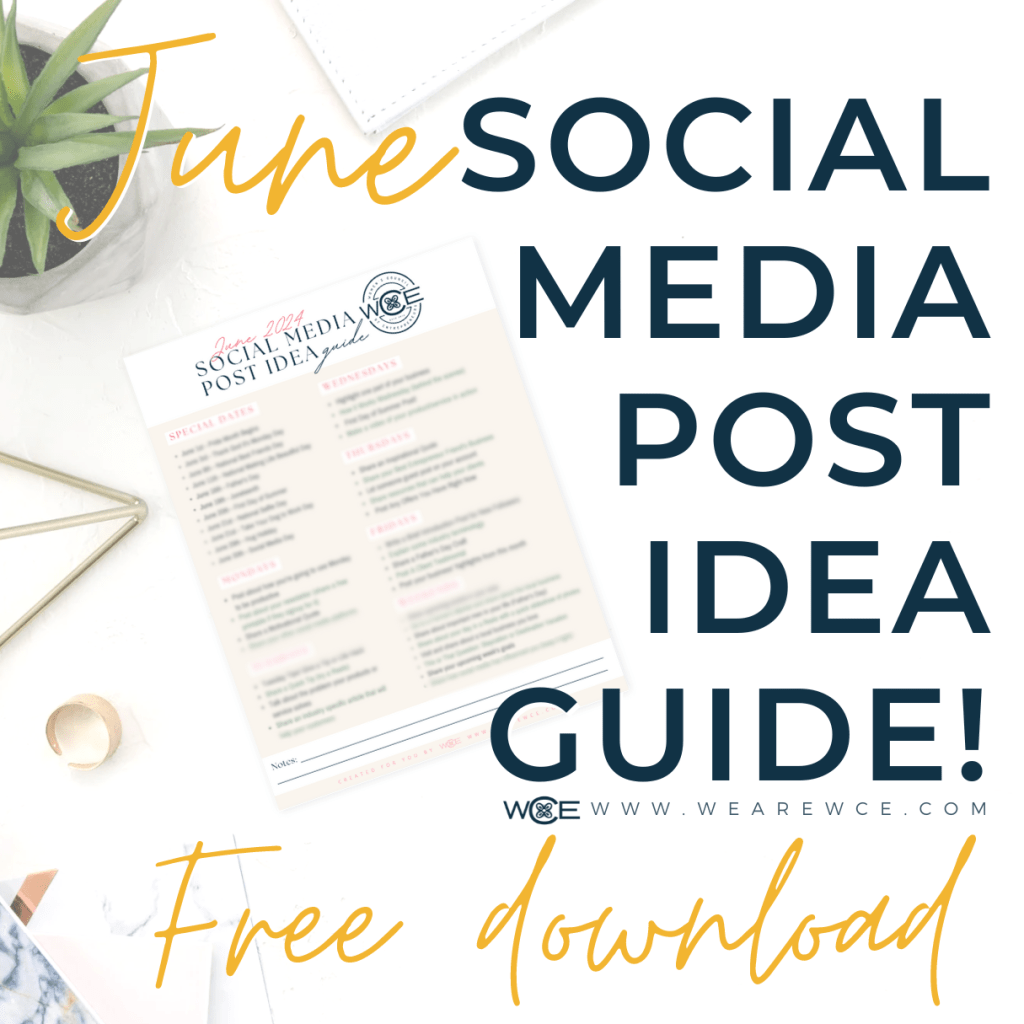 June Social Media Post Idea Guide! A Free Resource for Entrepreneurs ...